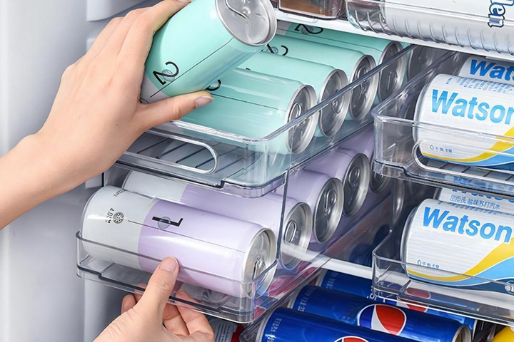 냉장고정리·보관 도르르 2단 냉장고 음료 맥주 자동 디스펜서 수납 정리대 2size 오늘의집 쇼핑