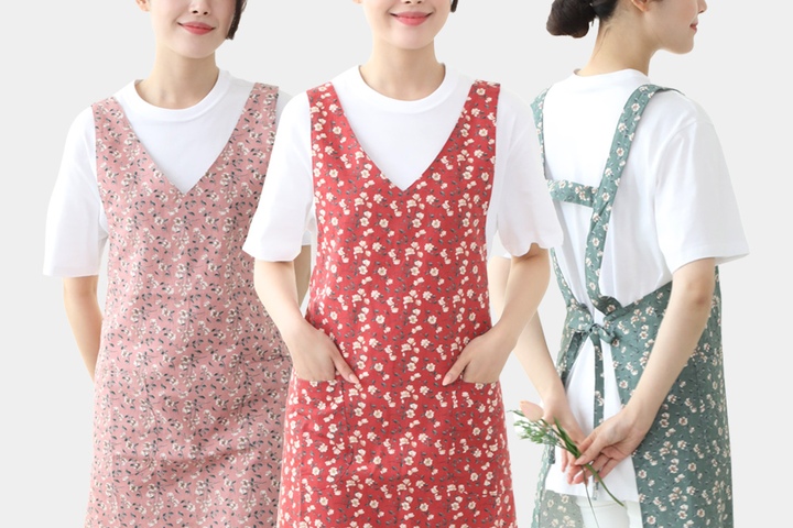 앞치마·주방장갑 잔꽃 북유럽 원피스 주방 카페 어린이집 방수 앞치마 3colors 오늘의집 쇼핑