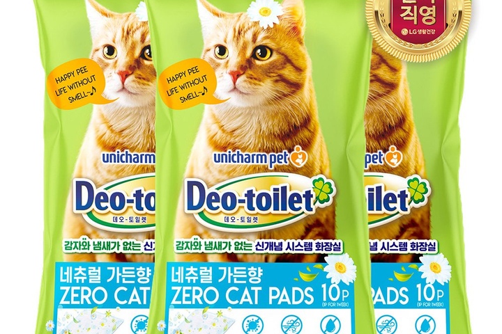 고양이 위생·배변 Lg유니참 감자and사막화 Zero 고양이패드 10매향 X 3팩 오늘의집 쇼핑