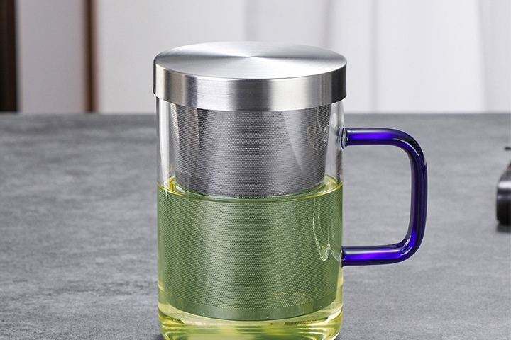 인퓨저·차거름망 베이직 스테인레스 뚜껑 필터 머그 티머그 500ml 네이비 오늘의집 쇼핑