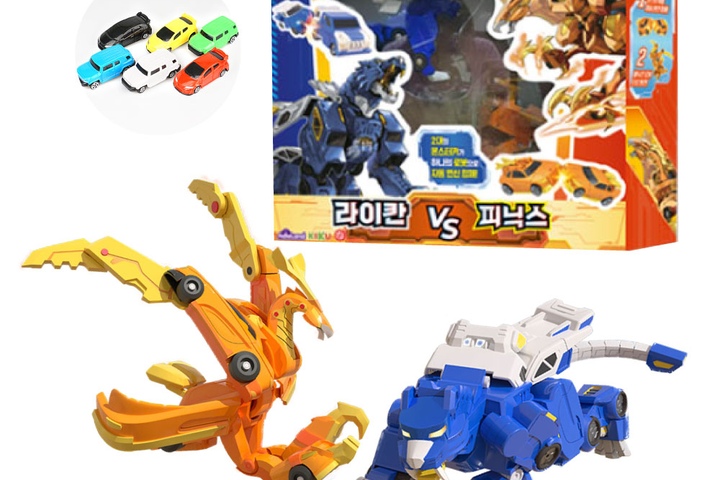 사운드북·작동완구 듀얼몬스터카 라이칸vs피닉스 자동차 자동변신 합체로봇 남아완구 장난감미니카6개세트 오늘의집 쇼핑
