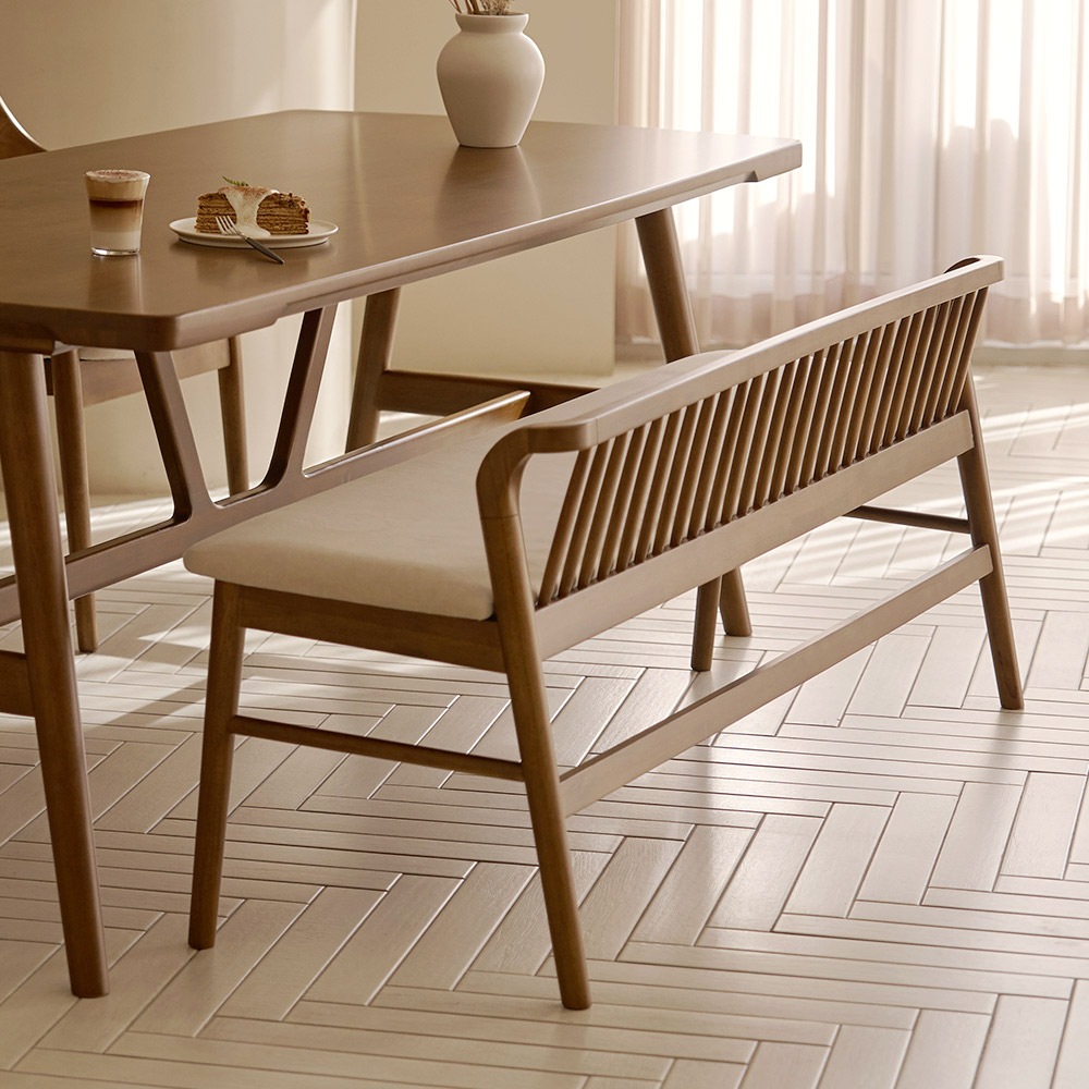 스툴·벤치 > 로만 패브릭 2인 원목 식탁 벤치 1250 | 오늘의집 쇼핑