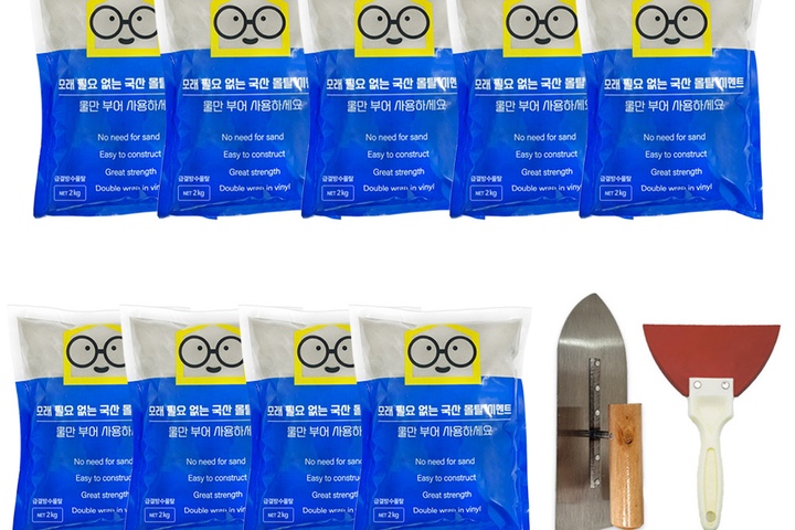 접착제·보수용품 레미탈 모르타르 급결 방수 시멘트2kg 9개흙손d형헤라 벽돌 고강도 미장 오늘의집 쇼핑