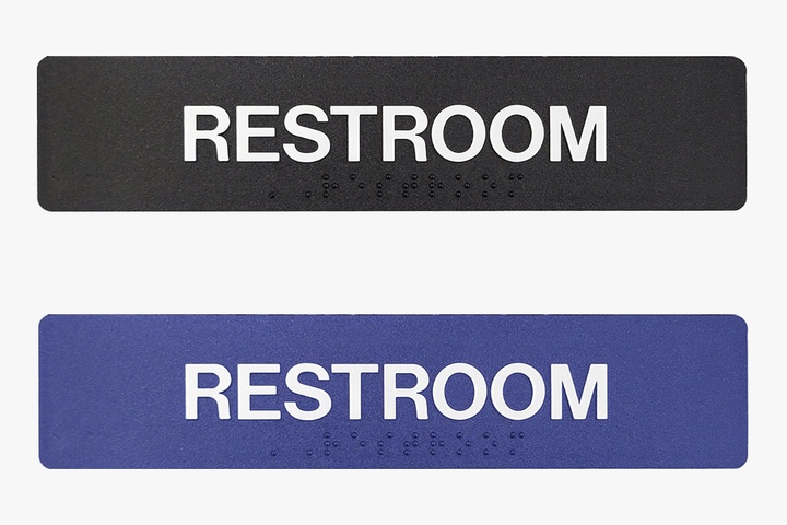 도어사인 화장실 안내판 Restroom 탈의실 휴게실 표지판 점자표지판 남여공용화장실 44x203 오늘의집 쇼핑