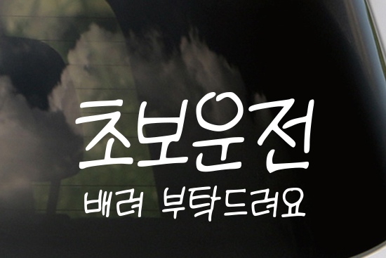 익스테리어용품 초보운전 스티커 Lmcn 048 손글씨 초보 A 오늘의집 쇼핑