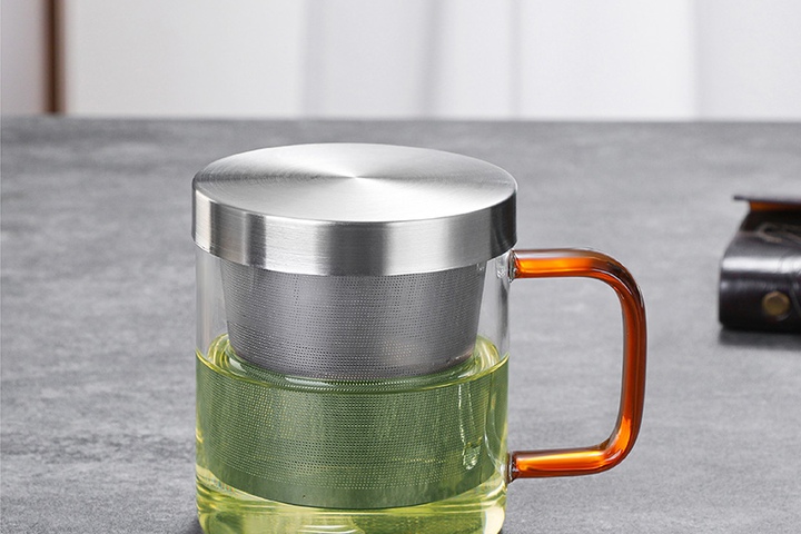 인퓨저·차거름망 베이직 스테인레스 뚜껑 필터 머그 티머그 360ml 텐저린 오늘의집 쇼핑