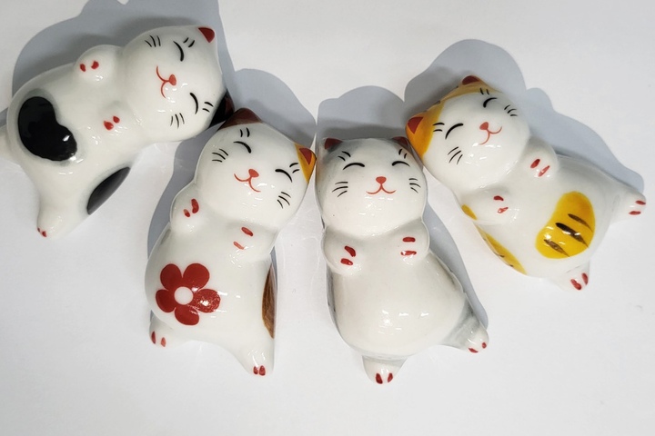 수저받침·수저통 귀여운 고양이 도자기 젓가락받침 4p 오늘의집 쇼핑