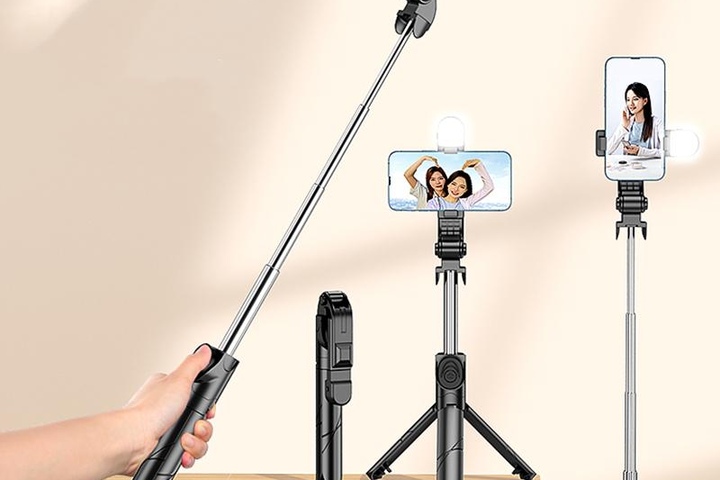 휴대폰액세서리 해외 여행용 블루투스 휴대폰 셀카봉 삼각대 조명 라이트 리모컨 오늘의집 쇼핑