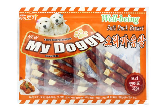 강아지 사료·간식 마이도기 잘먹는 강아지대용량간식 300g 오리연어포 오늘의집 쇼핑