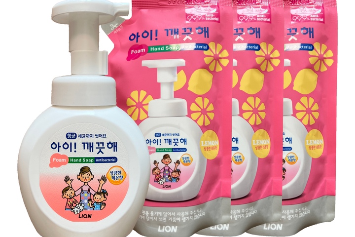 핸드·풋 항균 폼 핸드워시 손세정제 상큼한 레몬향 용기 250ml리필 200ml 3개 오늘의집 쇼핑