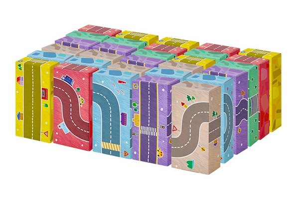 블록·퍼즐 캐스b 튼튼 종이벽돌블럭도로30pcs2337 오늘의집 쇼핑