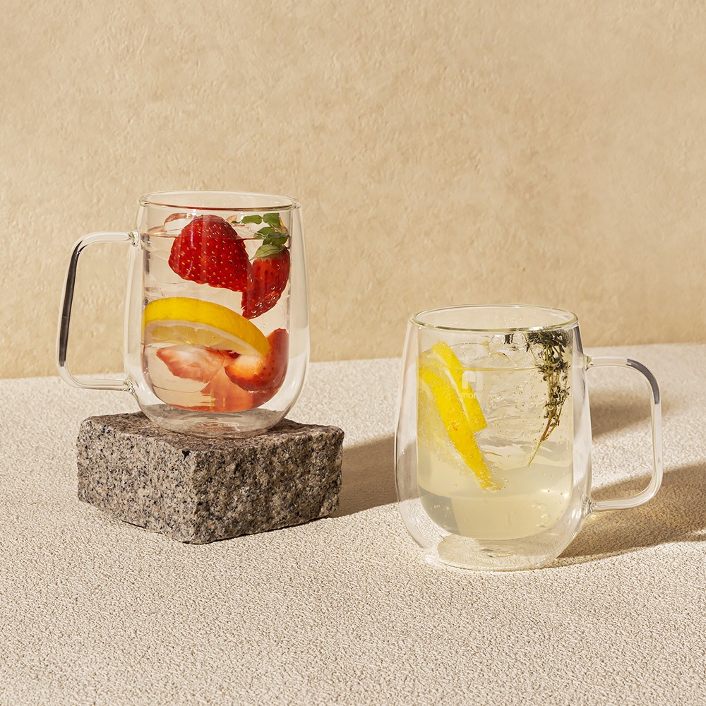 머그컵 > 1+1 몬즈 더블월 내열유리 이중컵 돌체 300ml (총2P) | 오늘의집 쇼핑