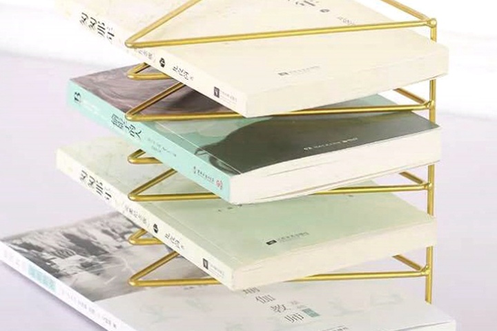데스크수납·정리 스토리 삼각 프레임 책꽂이골드 책상책꽂이 오늘의집 쇼핑