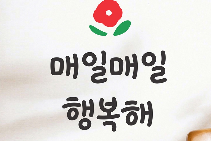 데코스티커 매일매일 행복해 빨간꽃 예쁜 감성 레터링 인테리어 스티커 오늘의집 쇼핑
