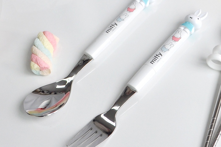 스푼·포크·젓가락 파스텔 미피 마스코트 스푼 포크 세트 유아동 캐릭터 국내산 스텐 304 수저 어린이집 오늘의집 쇼핑