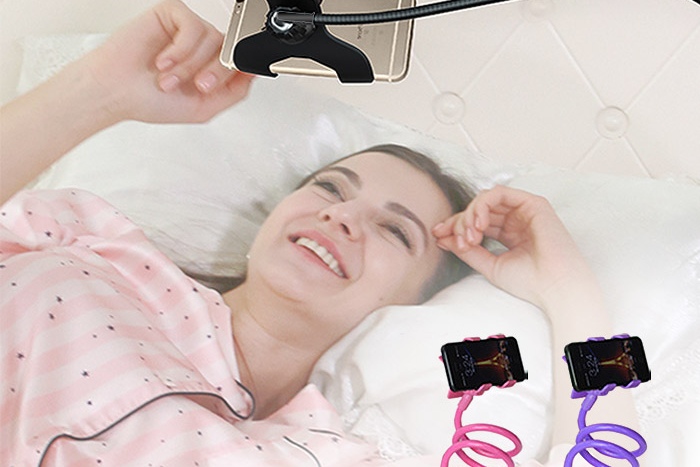 휴대폰액세서리 침대에 누워서 휴대폰 볼 수 있는 자바라 거치대 오늘의집 쇼핑