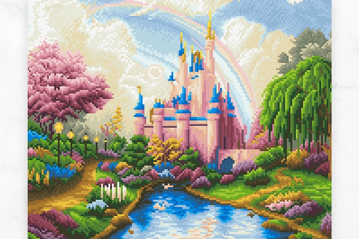 Diy보석십자수 Diy 캔버스형 보석십자수 스카이캐슬 40x50cm 오늘의집 쇼핑