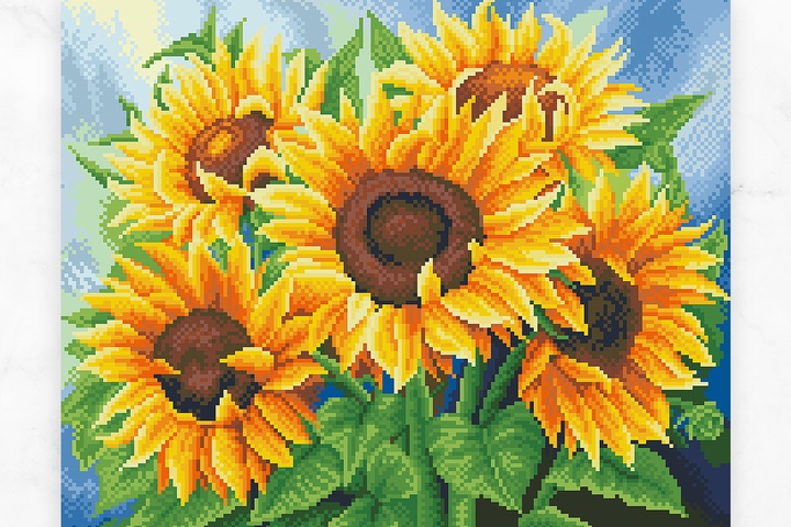 Diy보석십자수 Diy 캔버스형 보석십자수 만개한 해바라기 40x50cm 오늘의집 쇼핑