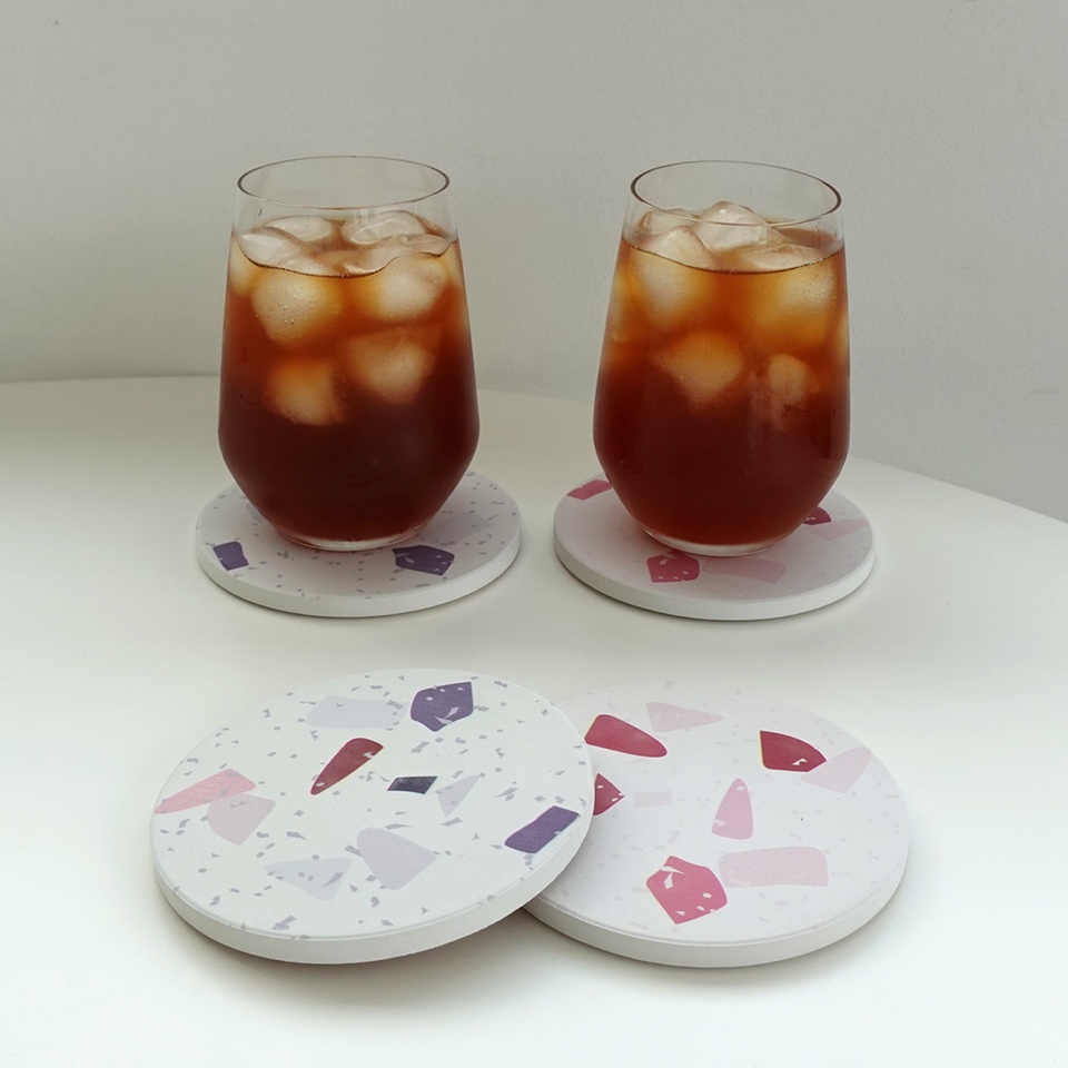 받침·손잡이 테라조 크리미 규조토 컵받침 티코스터 2 Color 오늘의집 쇼핑