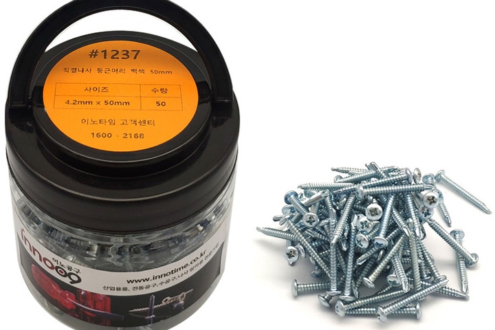 나사·못 직결나사 둥근머리 백색 50mm 50pcs 1통 오늘의집 쇼핑