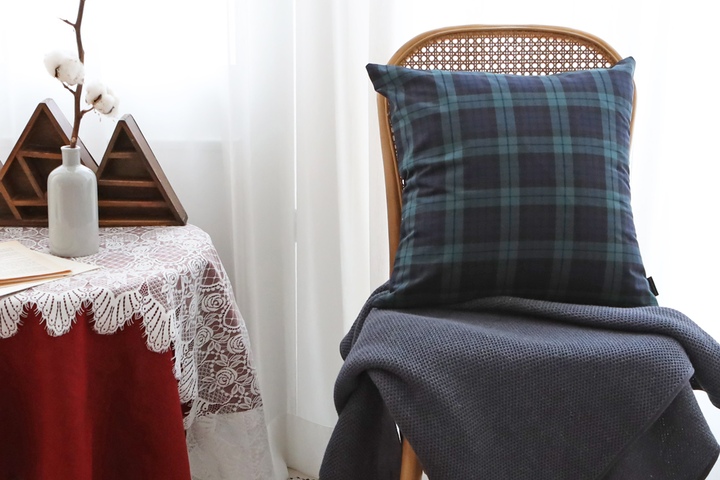 쿠션·등쿠션 블랙와치체크 쿠션커버 오늘의집 쇼핑