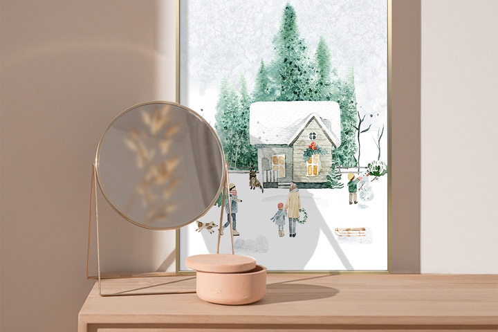 패브릭포스터·그림 조이 윈터 크리스마스 겨울 액자 포스터 72 Joyful Winter 02 오늘의집 쇼핑