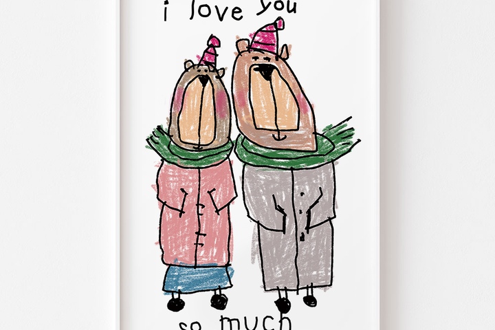 그림·사진 드로잉페이퍼 일러스트 그림 액자 Bear Love 오늘의집 쇼핑