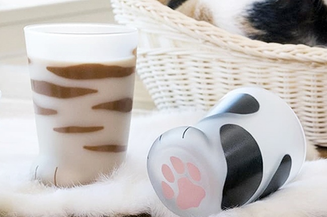 유리컵·물컵 11 귀여운 고양이 발컵 300ml 블랙브라운 오늘의집 쇼핑