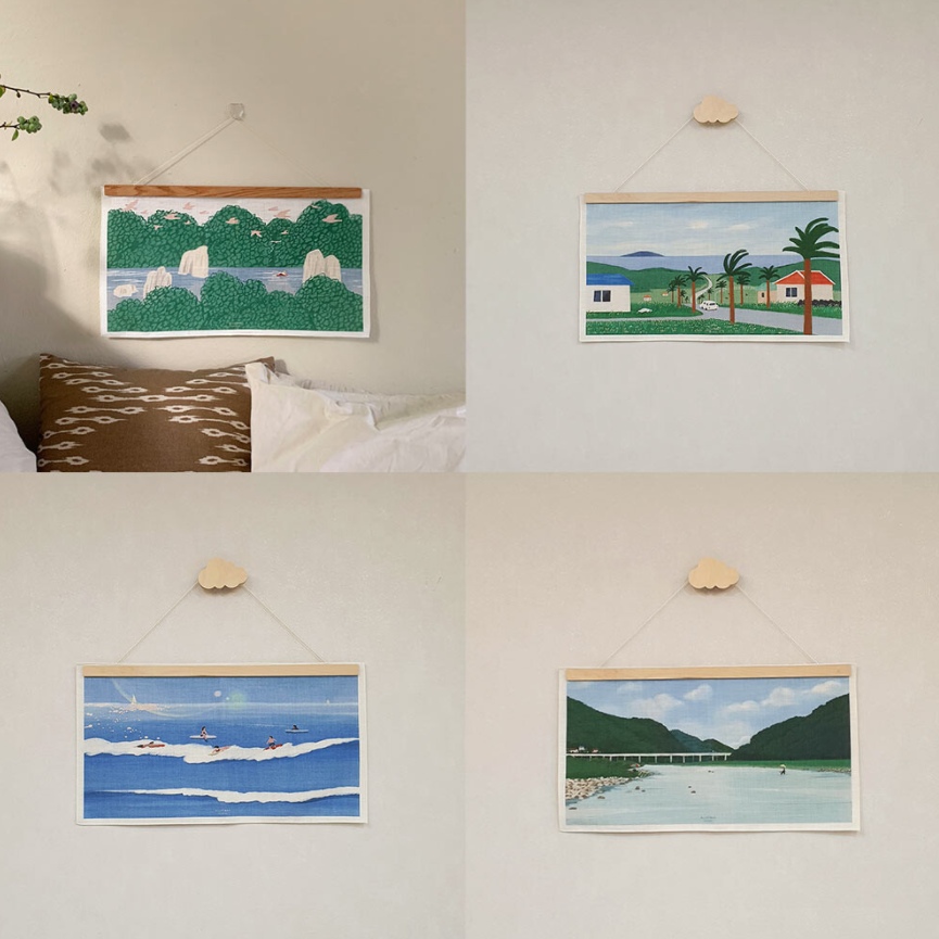 패브릭포스터·그림 패브릭 포스터 Up With The Birds제주로망스off We Go여름풍경 오늘의집 쇼핑