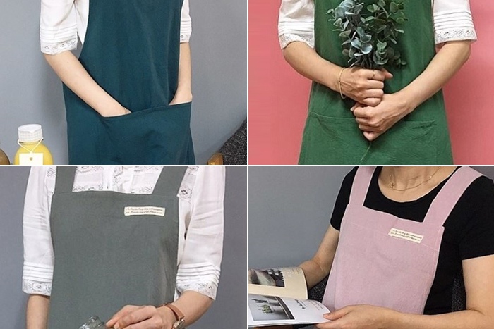 기타소모품·잡화 린넨 주방 원피스 앞치마4color 오늘의집 쇼핑