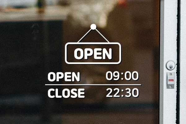 디자인문구 매장용 오픈클로즈 영업시간 안내 데코 인테리어 스티커 24시 Type 옵션19 오늘의집 쇼핑