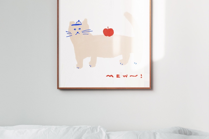 그림·사진 고땜무 작가 인테리어의 완성 일러스트 작품 Mew 포스터 오늘의집 쇼핑