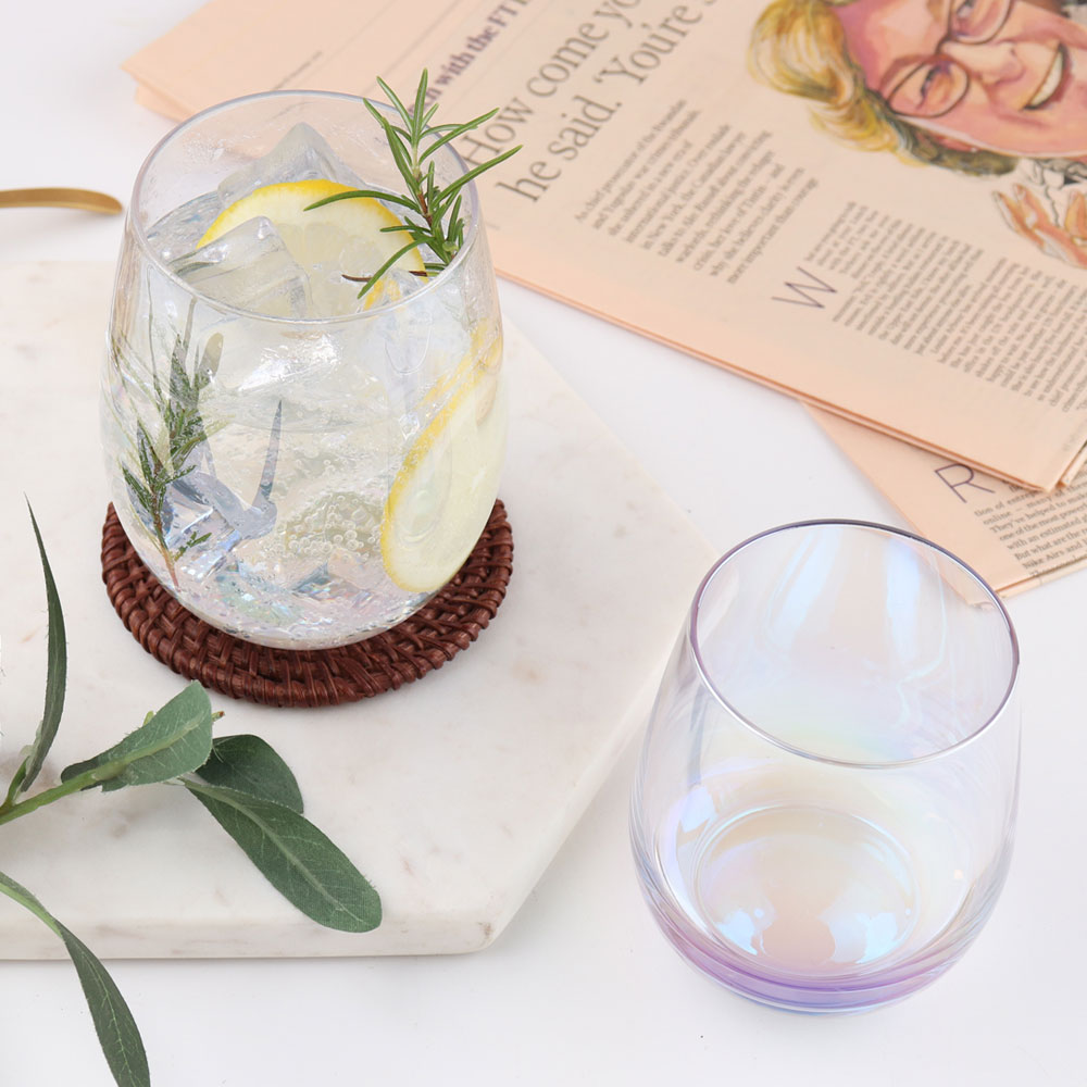 유리컵·물컵 반짝반짝 홈카페 오로라 내열 유리 홀로그램 아이스 커피 맥주 와인 잔 글라스 컵 370ml 오늘의집 쇼핑