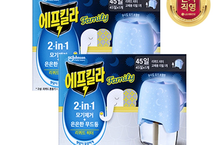 모기·파리약 에프킬라 모기약 리퀴드 패밀리히터 무향리필 1입 X 2개 오늘의집 쇼핑