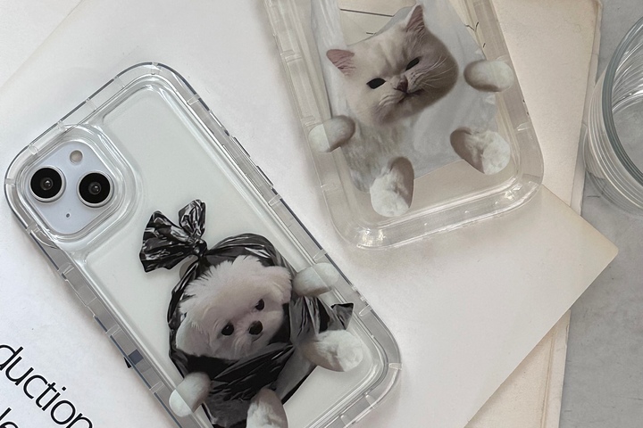 휴대폰액세서리 삐죽 봉지 냥이 강아지 투명 아이폰케이스 오늘의집 쇼핑