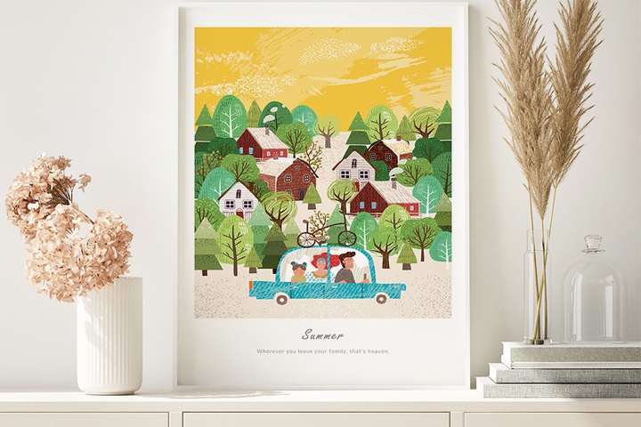 그림·사진 신혼집 거실 그림 북유럽스타일 인테리어 사계절 포스터 Summer 03 오늘의집 쇼핑