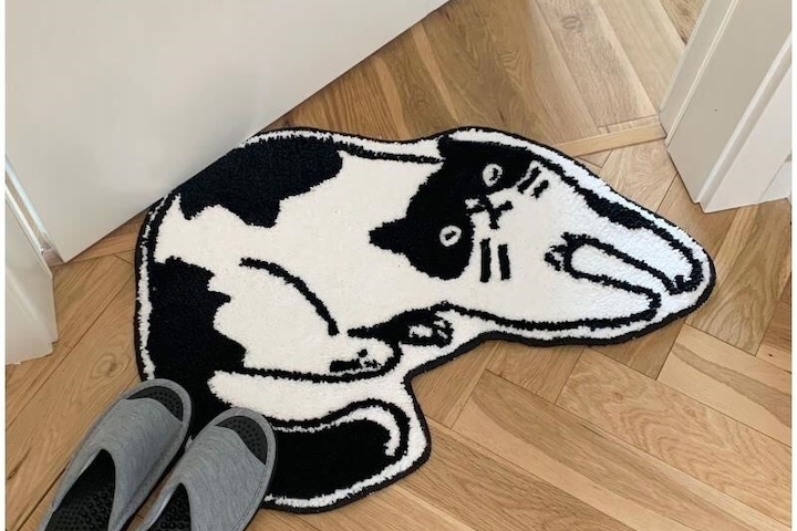 현관·발매트 Cat Rug 냥집사 비정형 고양이 귀여운 포인트 러그 오늘의집 쇼핑