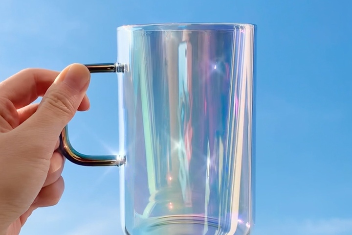 유리컵·물컵 예쁜 홀로그램 오로라 내열유리컵 500ml 오늘의집 쇼핑
