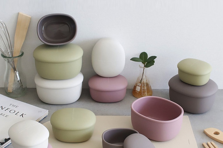 밀폐용기·반찬통 국산 실리콘 밀폐용기 조약돌 실리콘 도시락통 소 4color 오늘의집 쇼핑