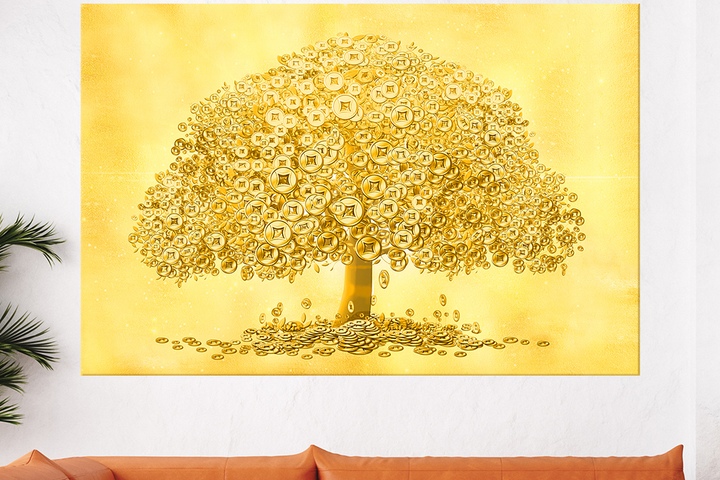 그림·사진 풍수 돈방석 금전수 돈 들어오는 황금 돈나무 인테리어 캔버스 액자 오늘의집 쇼핑