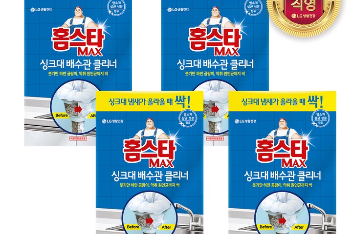 배수구세정제 홈스타 맥스 싱크대 배수관 클리너 X 4개 오늘의집 쇼핑