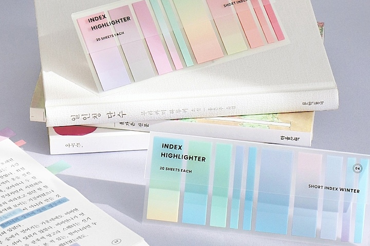 디자인문구 인덱스 쇼트 하이라이터 2colors 북마크 책갈피 다꾸 밑줄 오늘의집 쇼핑