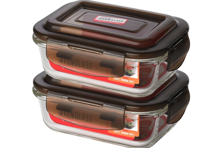 밀폐용기·반찬통 오븐and전자레인지 사용가능 브라운 밀폐용기 직사각 1040ml 2p 오늘의집 쇼핑