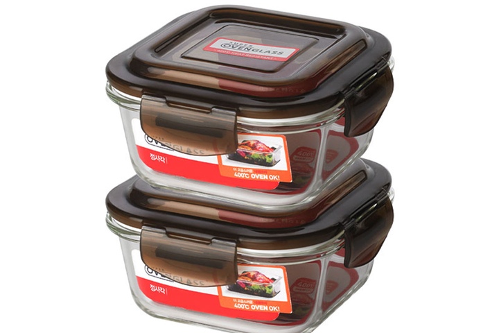 밀폐용기·반찬통 오븐and전자레인지 사용가능 브라운 밀폐용기 정사각 800ml 2p 오늘의집 쇼핑