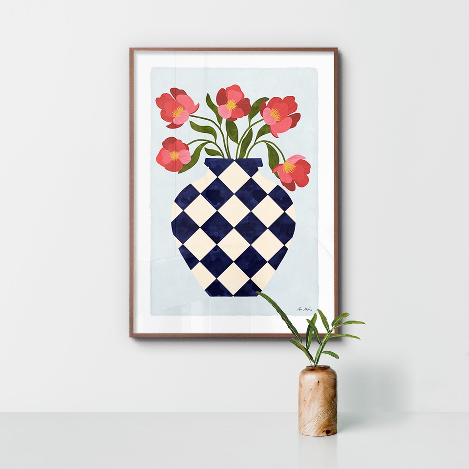 그림·사진 애나 마르티네즈 작가 Vase With Roses 포스터 오늘의집 쇼핑