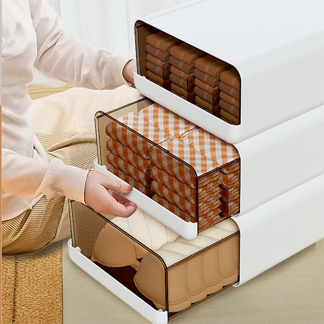 속옷·양말정리함 모던라인 반투명블랙 투명서랍 적층형 브래지어 양말 속옷 정리함 보관함 오늘의집 쇼핑