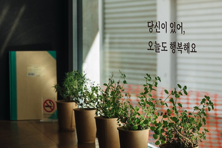 데코스티커 심플릭 오늘도 행복해요 매장 현관문 스티커 레터링 오늘의집 쇼핑