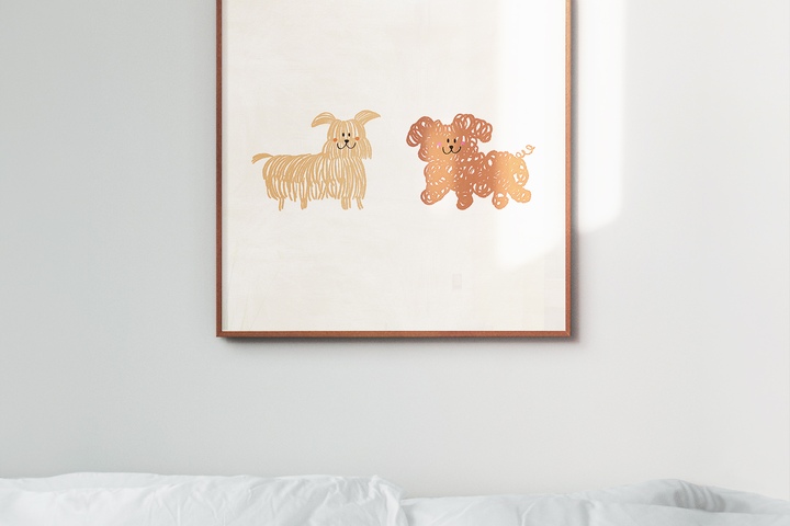 그림·사진 차윤아트 작가 인테리어의 완성 일러스트 작품 My Fur Friends 포스터 오늘의집 쇼핑