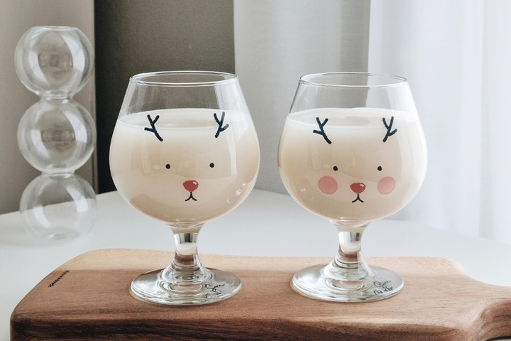 와인·양주·칵테일잔 자체제작 크리스마스 루돌프 와인잔 340ml 오늘의집 쇼핑