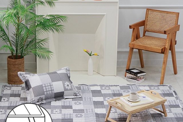패드·스프레드 고정밴딩형 순면 카페트겸 패드 플라워 퀸155x200특대형190x230 오늘의집 쇼핑